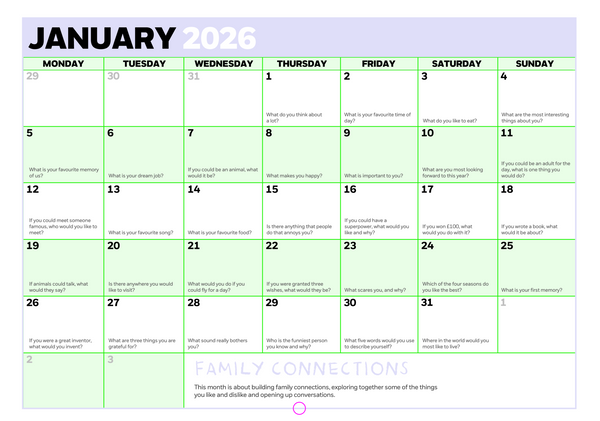 NSPCC Conversation Calendar 2026 | NSPCC Shop