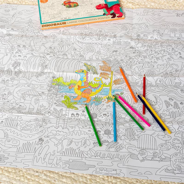 Baby Dinos Colouring Poster with Pencils | NSPCC Shop