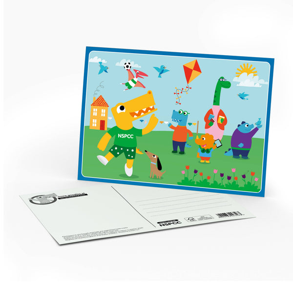 PANTOSAURUS and friends postcard– NSPCC Shop